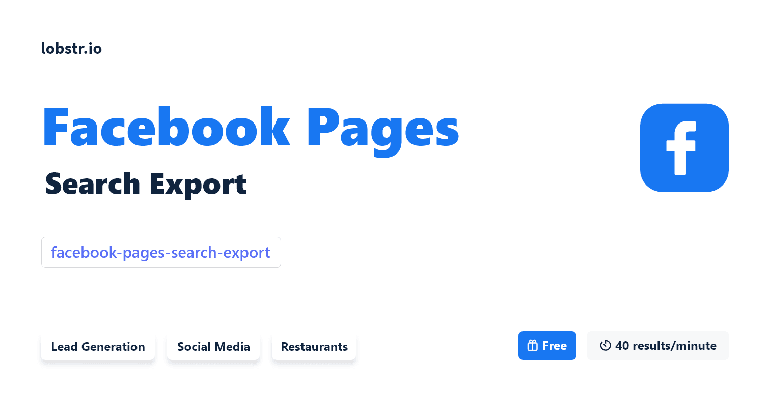 Facebook Pages Search Export | Lobstr.io